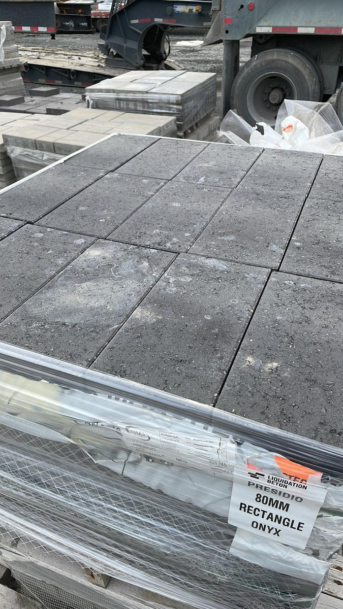 PAVÉ PRESIDIO RECTANGLE | ONYX | 80MM ÉPAISSEUR – Liquidation Béton