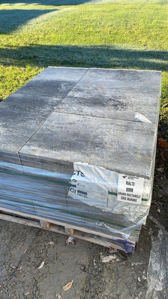PAVÉ RIALTO GRAND RECTANGLE | GRIS MARBRÉ | 80MM ÉPAISSEUR ...