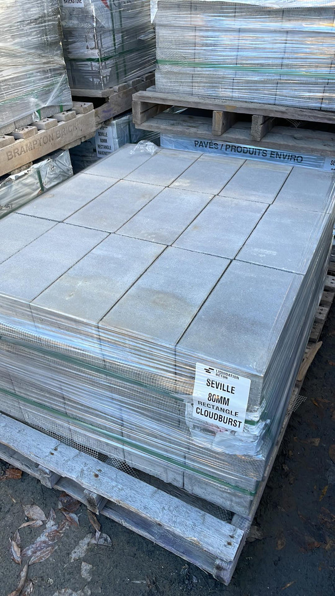 PAVÉ SEVILLE RECTANGLE | CLOUDBURST | 80MM ÉPAISSEUR – Liquidation Béton